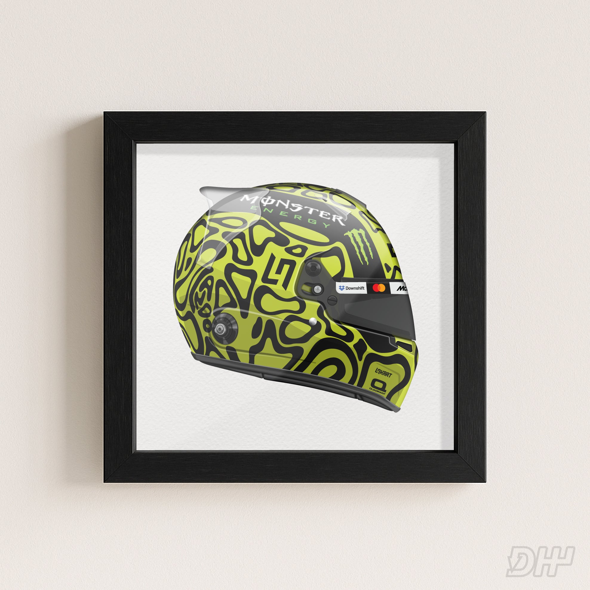 Lando Norris 2025 Framed Helmet | Automotive Art by Downshift Design